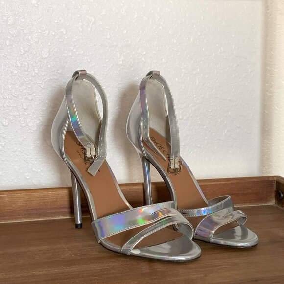 Nasty Gal | Shoes | Holographic Strappy Shoe Cult Heels | Poshmark